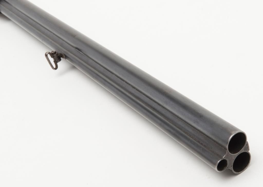 German Drilling rifle, 16 gauge over 9mm cal., 27-1/4” Krupp barrels ...