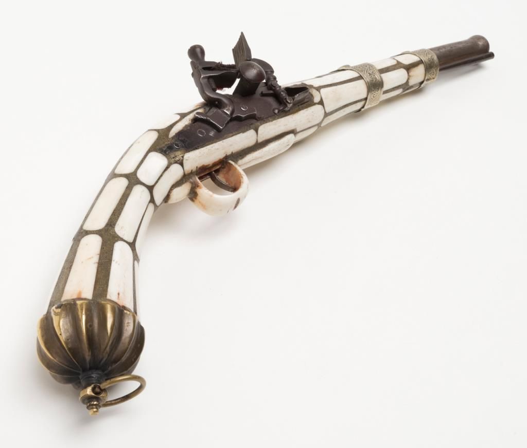 North African Snaphance pistol, approximately .58 caliber. The gun is ...