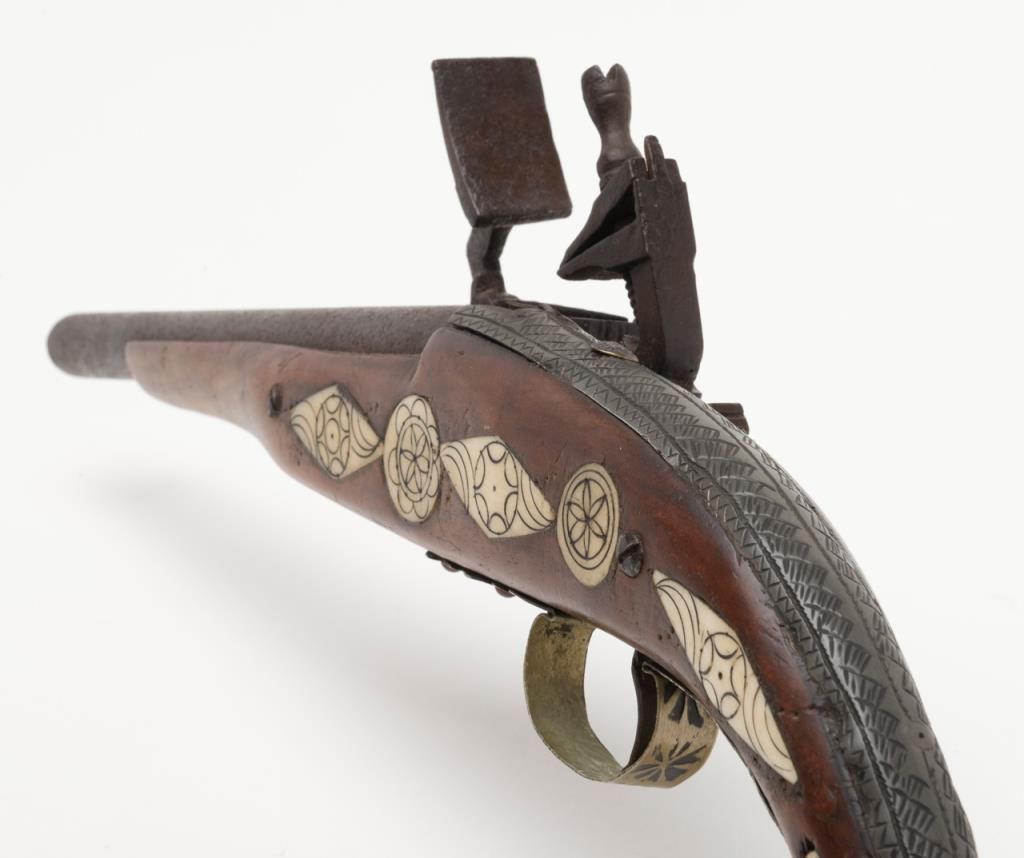 North African Snaphance pistol, approximately .58 caliber. The pistol ...