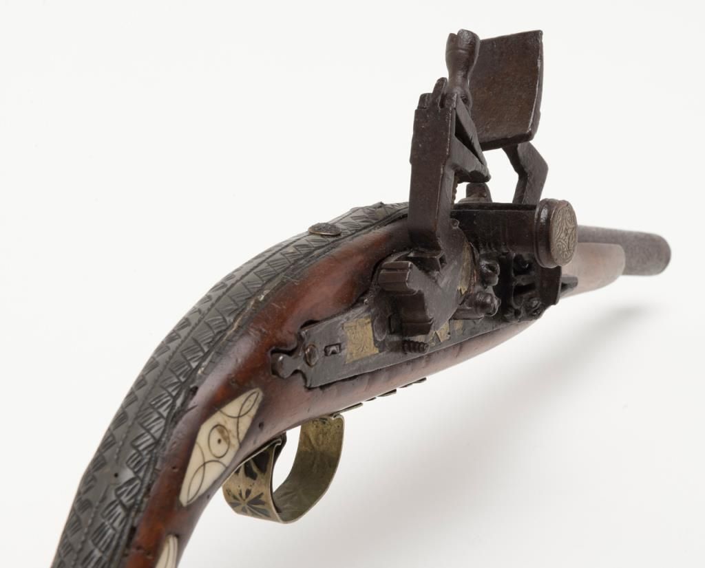 North African Snaphance pistol, approximately .58 caliber. The pistol ...