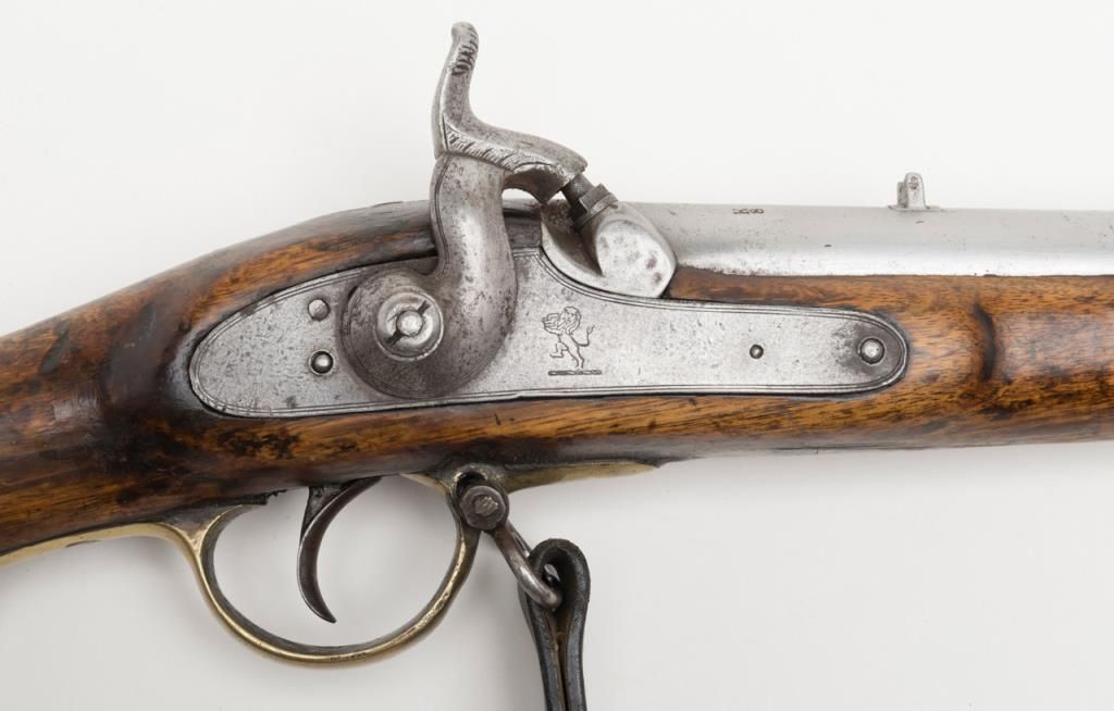 British East India Co. Model F percussion musket, .75 cal., 39” barrel ...