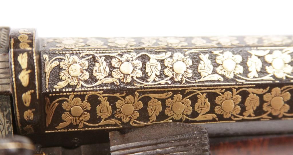 A very fine Ottoman Turkish shishana miquelet rifle. Octagonal barrel ...