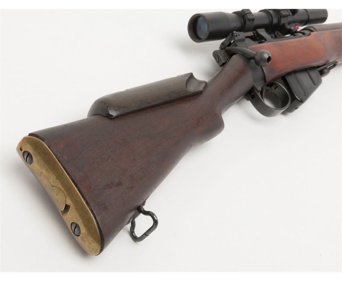 British Enfield No. 4 MK I (T) bolt action sniper rifle dated 1945 with ...