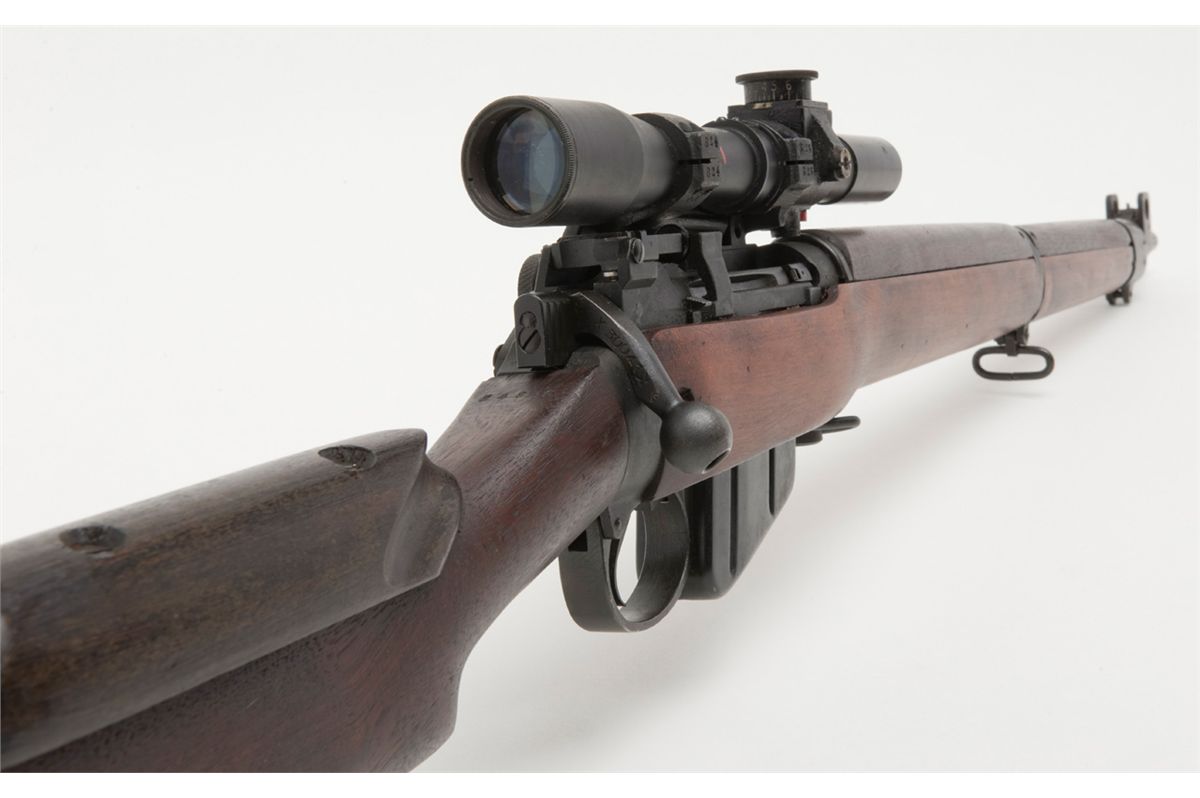 British Enfield No. 4 MK I (T) bolt action sniper rifle dated 1945 with ...