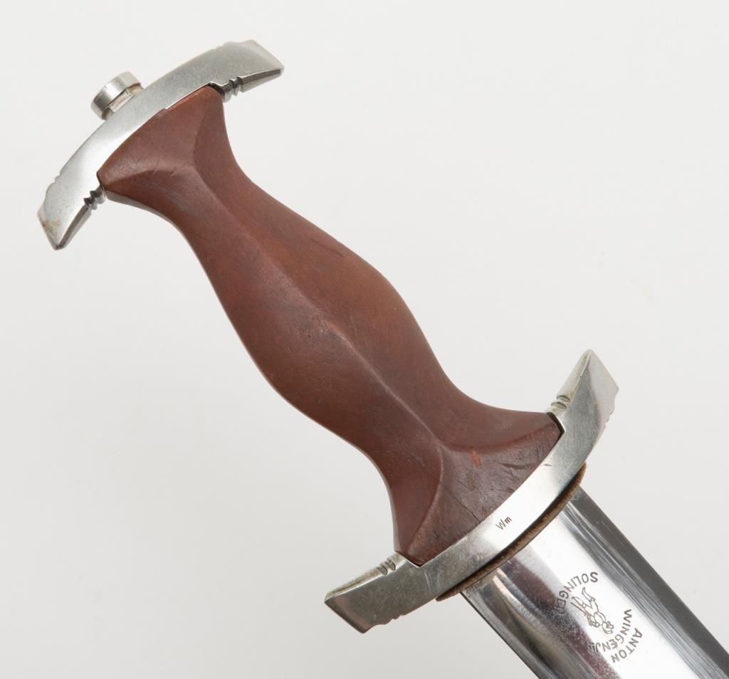 SA Nazi Wood handled Dagger. The engraved blade is marked, “Anton ...