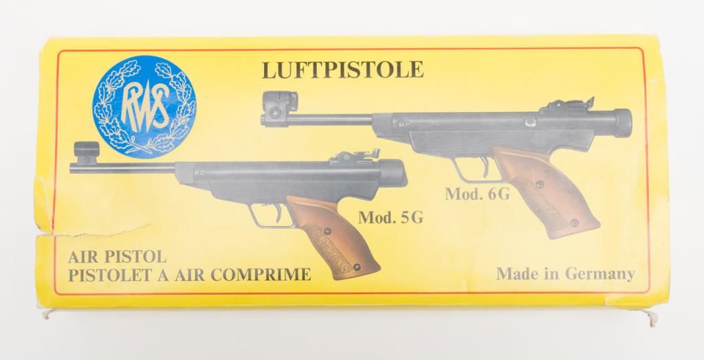West German-made RWS Model 6G Diana Target air pistol, .177 cal., 7 ...