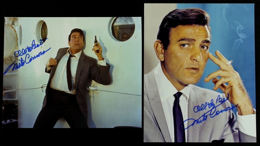 Lot of (2) Mike Connors Signed 8x10 Photos Inscribed "All The Best" (PA ...