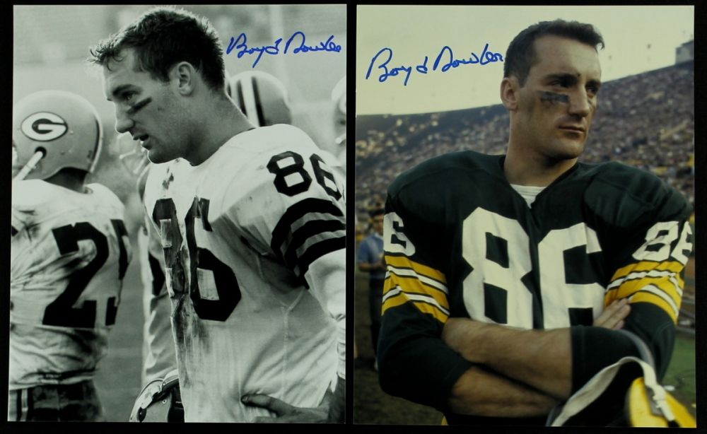 Lot of (2) Boyd Dowler Signed Packers 8x10 Photos (PA LOA)