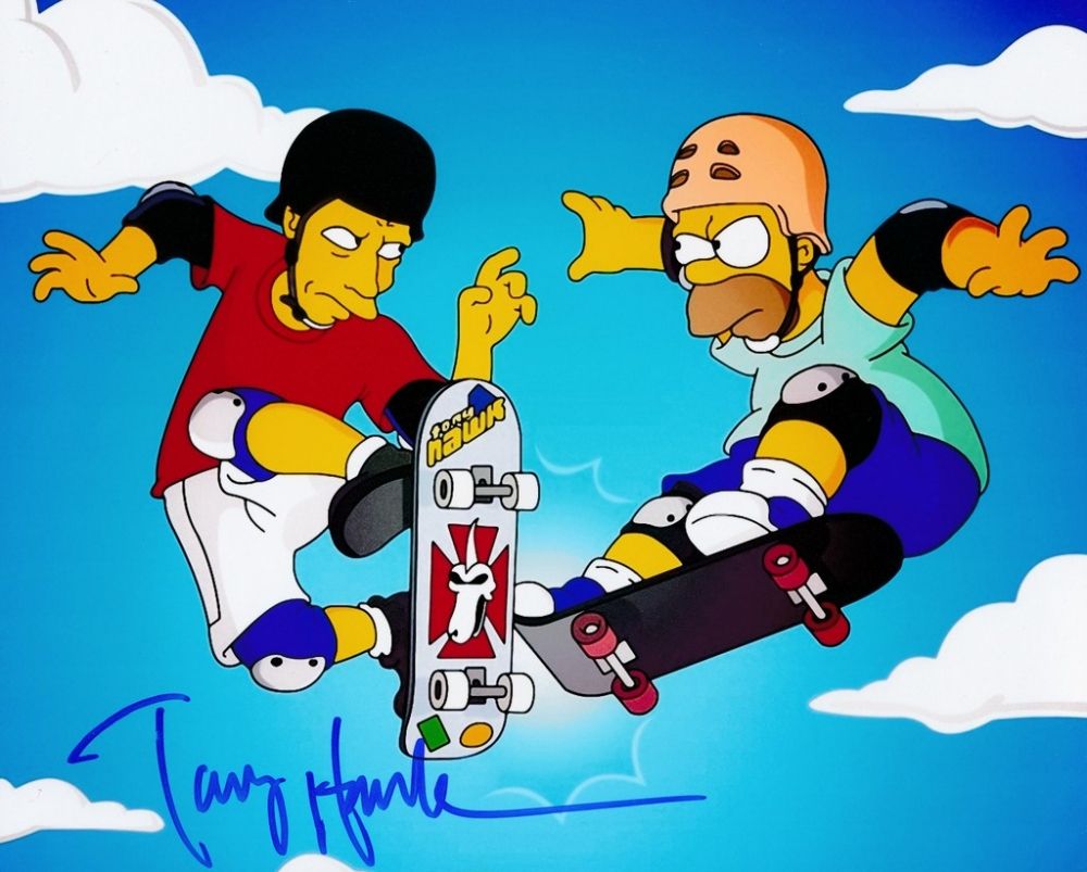 Tony Hawk Signed "The Simpsons" 8x10 Photo (PA LOA)