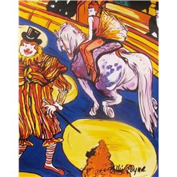 BILLIE COYNE CIRCUS HORSE & CLOWN HAND SIGNED GICLEE ON CANVAS TOULOUSE ...