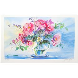 CLAUDE MARS SPRING BOUQUET III HAND SIGNED LIMITED ED. LITHOGRAPH