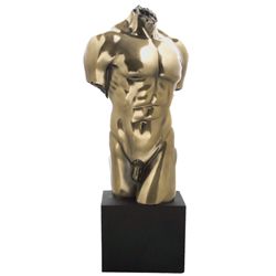 MALE TORSO WITH BASE - COLD CAST BRONZE