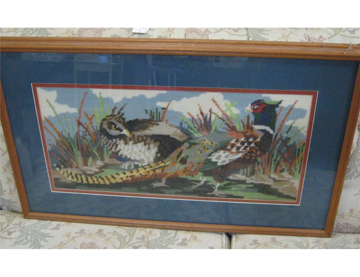 Wood Frame Stitch Work Picture, Very Nice