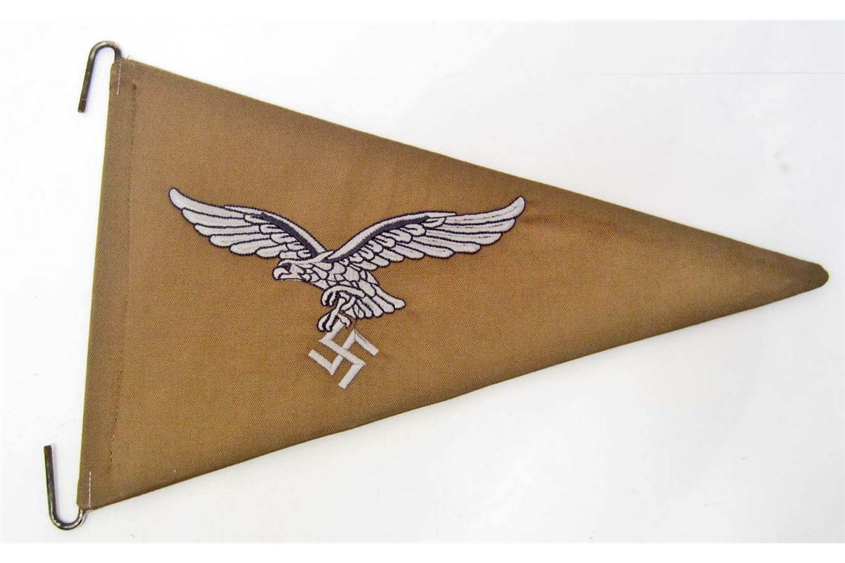 GERMAN NAZI LUFTWAFFE AFRIKA KORPS OFFICERS CAR PENNANT