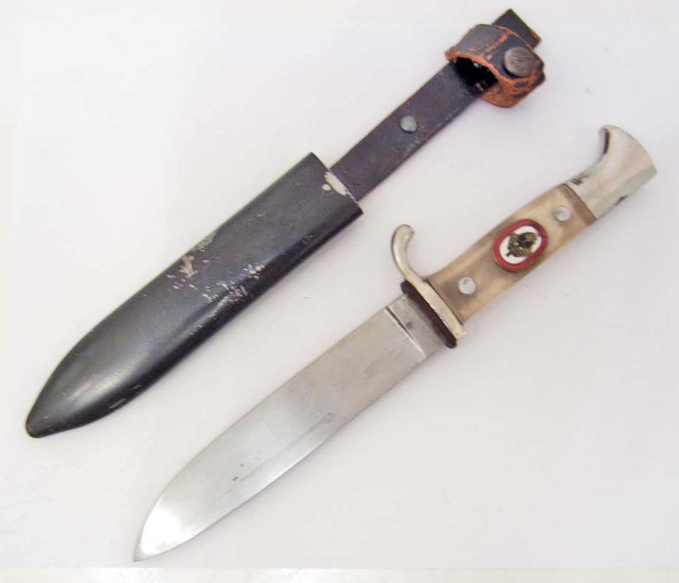 GERMAN NAZI RAD LABOR KORPS COMBAT KNIFE W/ SCABBARD