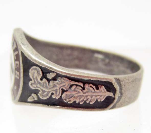 GERMAN NAZI ENAMELED ADOLF HITLER RING