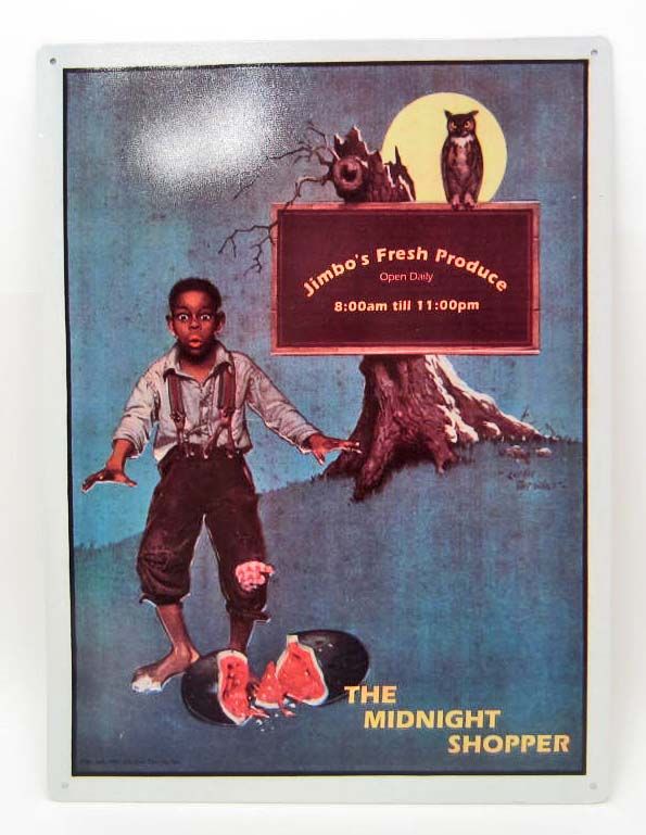 BLACK AMERICANA JIMBO'S FRESH PRODUCE TIN SIGN