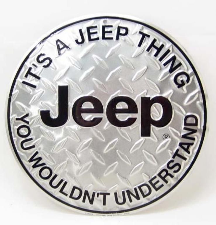 JEEP ROUND METAL SIGN