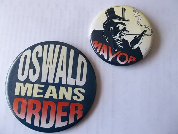 "Batman Returns" Set of Two Original 'Cobblepot for Mayor' Buttons