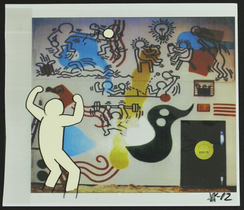Keith Haring Original "Sesame Street" Hand-Painted Animation Cel (PA LOA)
