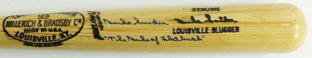 Duke Snider Signed Custom Engraved Full-Size Game Model Louisville ...