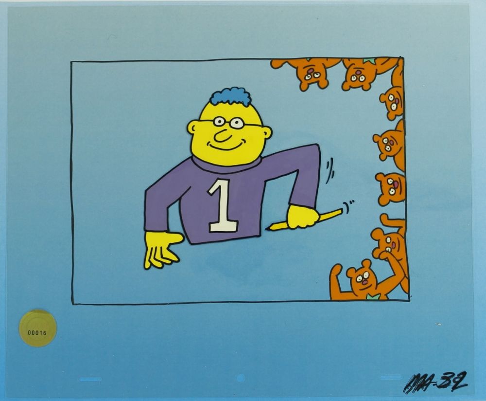 Keith Haring Original "Sesame Street" Hand-Painted Animation Cel (PA LOA)