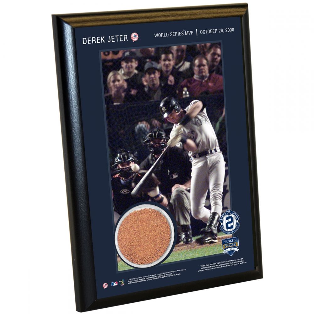 Derek Jeter Moments: 'World Series MVP' 5X7 Photo Plaque with Game-Used ...