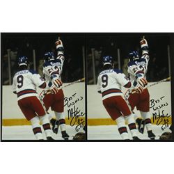 Lot of (2) Mike Eruzione Signed Team USA 8x10 Photos Inscribed "Best ...