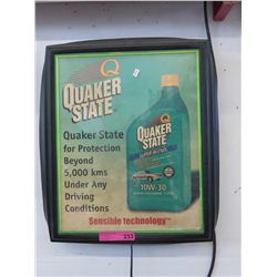 Vintage backlit Quaker State Advertising sign