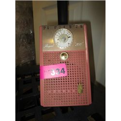 Vintage Zenith Royal 200 pink transistor radio