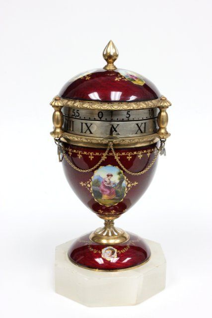 Enamel French rotary clock