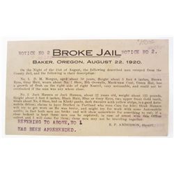 1920 WANTED POSTER POSTCARD