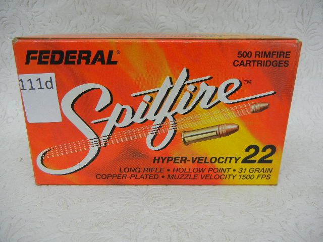 500 Rounds of Federal Spitfire .22 LR Hollow Point, 31 Grain Ammo