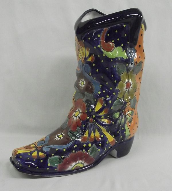 Mexican Talavera Pottery Cowboy Boot