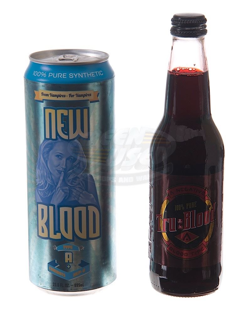 True Blood (TV) - Can of "New Blood" & Bottle of "Tru Blood"