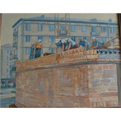 COOMBS, Edith Grace, 1890-1986. "Construction Workers, Russia". Huile ...