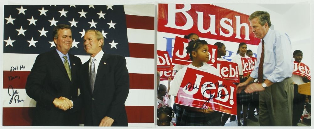 Lot of (2) Jeb Bush Signed 8x10 Photo Inscribed "All My Best" with ...