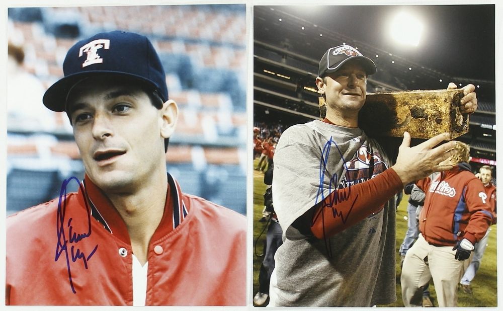 Lot of (2) Jamie Moyer Signed 8x10 Photos (PA LOA)