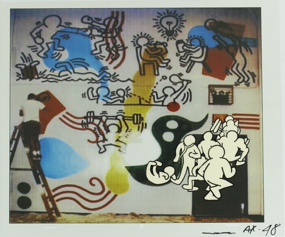 Keith Haring Original "Sesame Street" Hand-Painted Animation Cel (PA LOA)