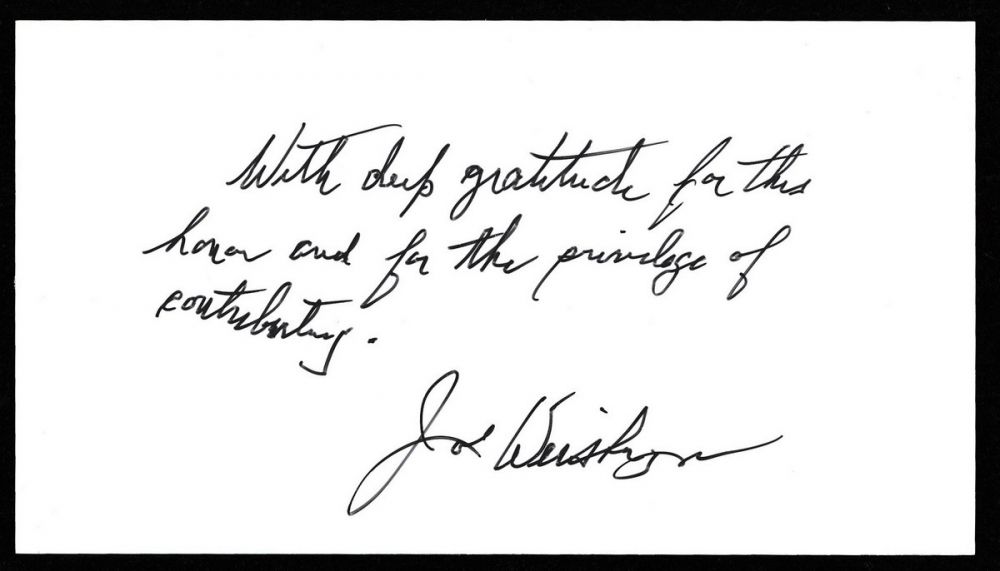 Joseph R. Weisberger Signed Cut (PA LOA)