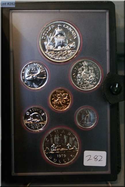 Cased Royal Canadian Mint 1979 proof coin set including silver Griffon ...