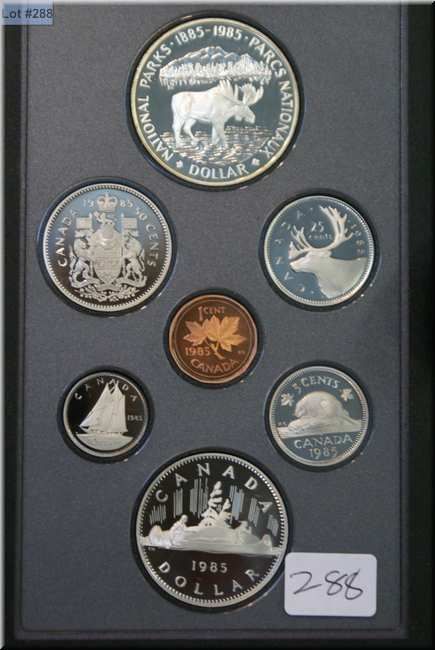 Cased Royal Canadian Mint 1985 proof set with National Parks ...