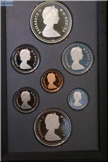 Cased Royal Canadian Mint 1987 proof coin set including silver Davis ...