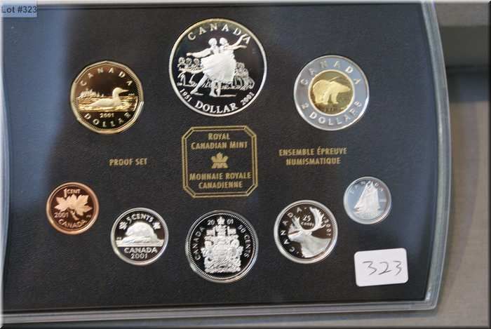 Cased Royal Canadian Mint 2001 proof set including silver National ...