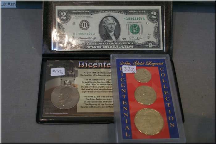 Two cased set of American collector's coins including 24kt gold plated ...