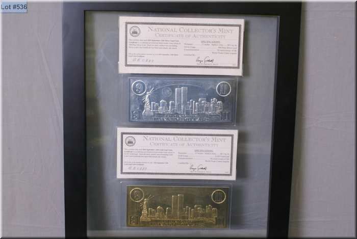 Two National Collector's mint 9/11 Commemorative certificates including ...