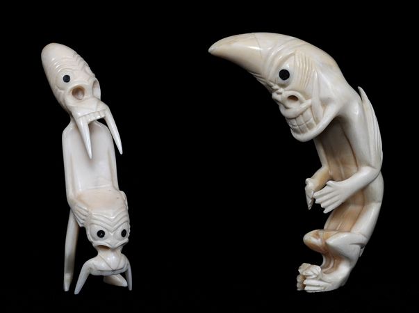 Two Carved Tupilaks, Inuit Greenland Culture - Marine Ivory - John ...