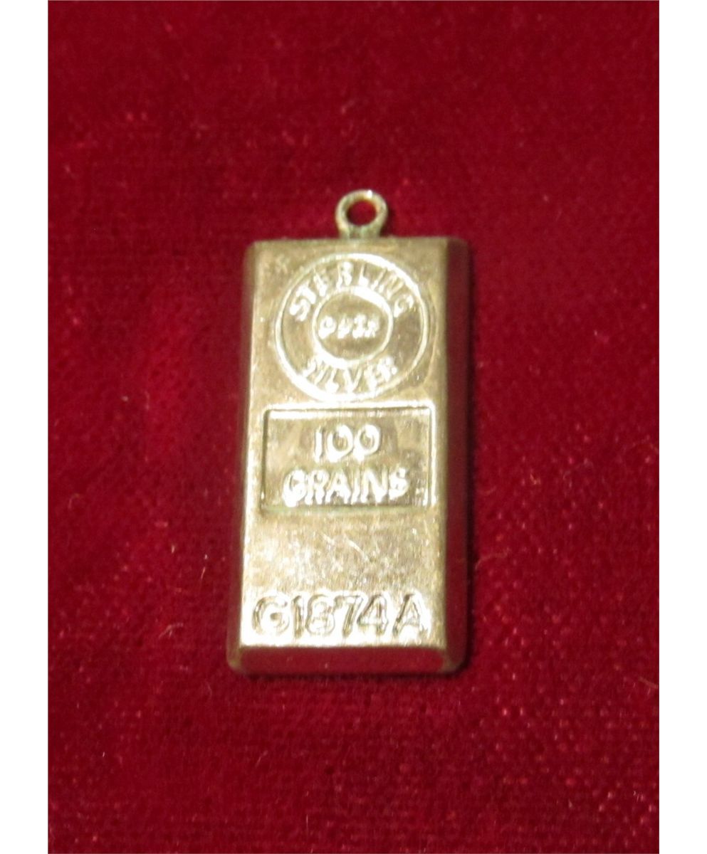 6. Silver bar charm – marked Sterling Silver 0.925 100 grains G1874A