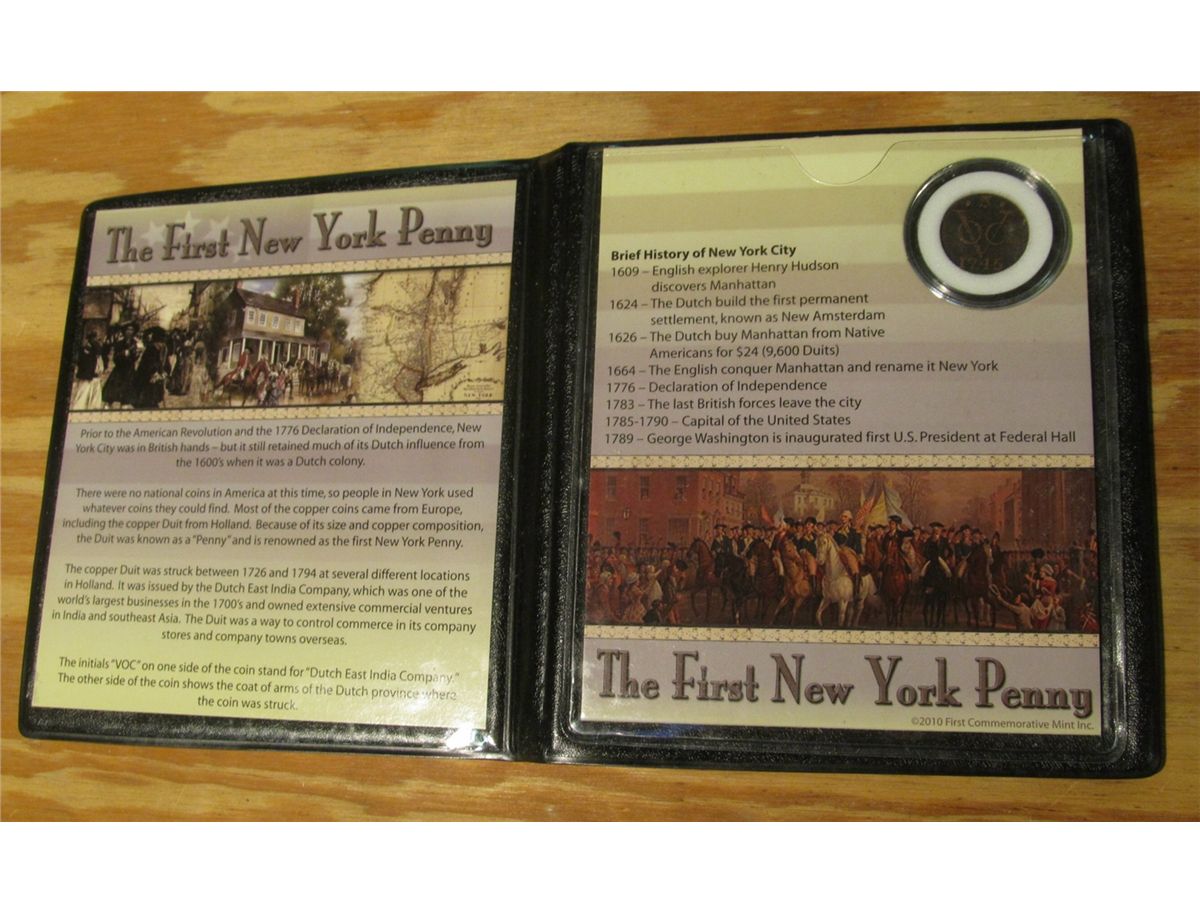 149. “The First New York Penny” – 1745 Dutch East India copper Duit ...