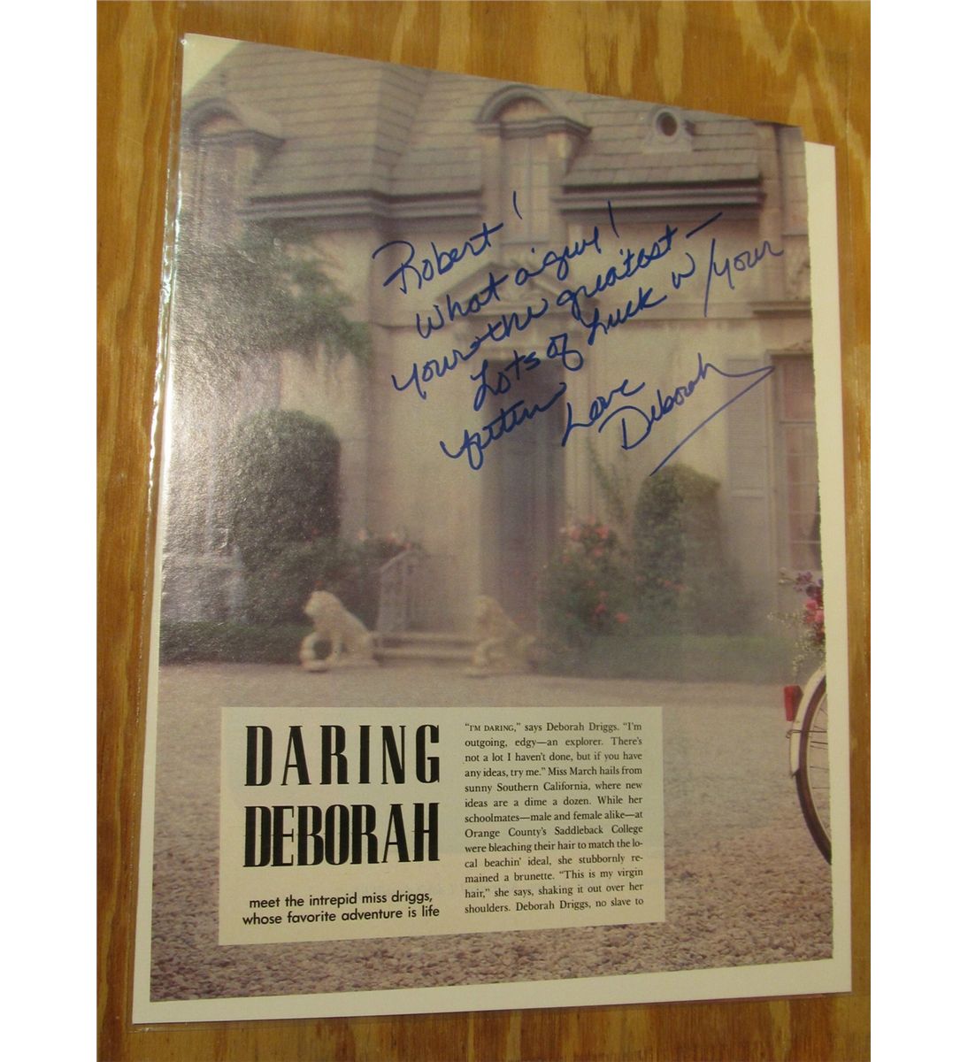 1119. Two pages of Playboy Magazine with story of Daring Deborah Driggs ...